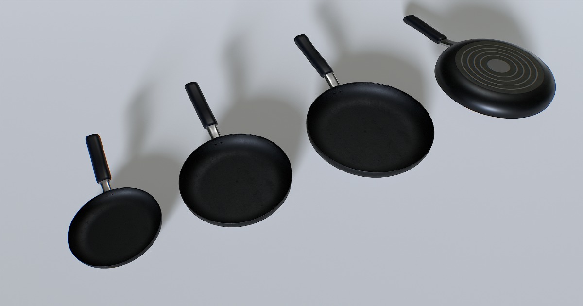 Frying pans set 3 | 3D Props | Unity Asset Store