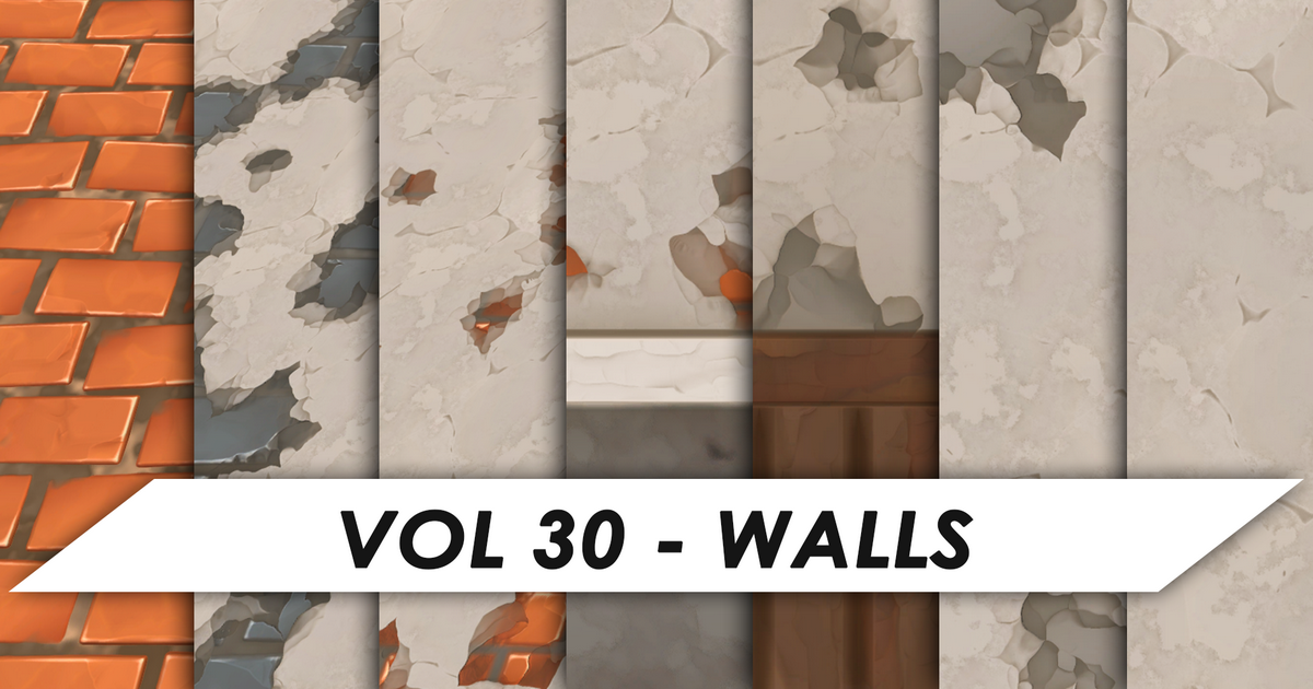 Hand Painted Textures - Vol 30 - Walls 3 | 2D Textures & Materials ...
