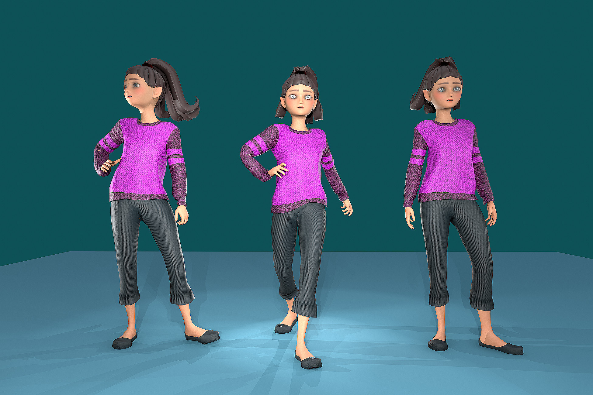 Girl cartoon character | Characters | Unity Asset Store