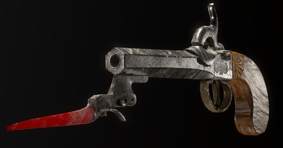 Boxlock Pistol with Bayonet | 3D Weapons | Unity Asset Store