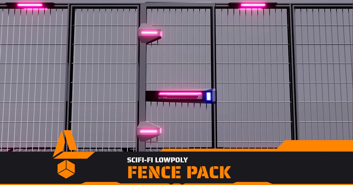 Sci-Fi Lowpoly Fence Pack | 3D Props | Unity Asset Store