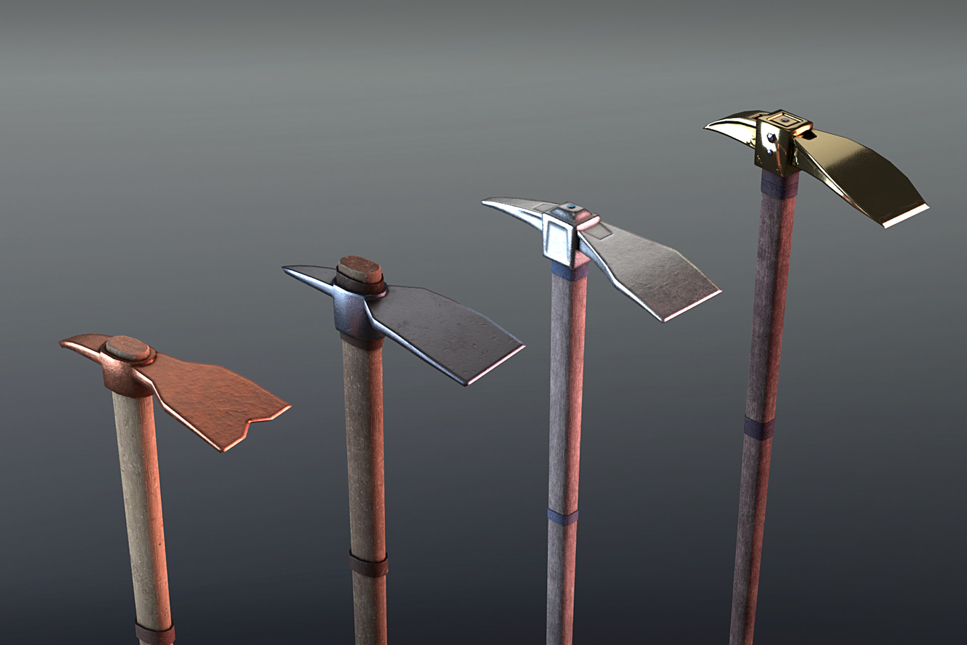 Hoes PBR - Metals | 3D Tools | Unity Asset Store