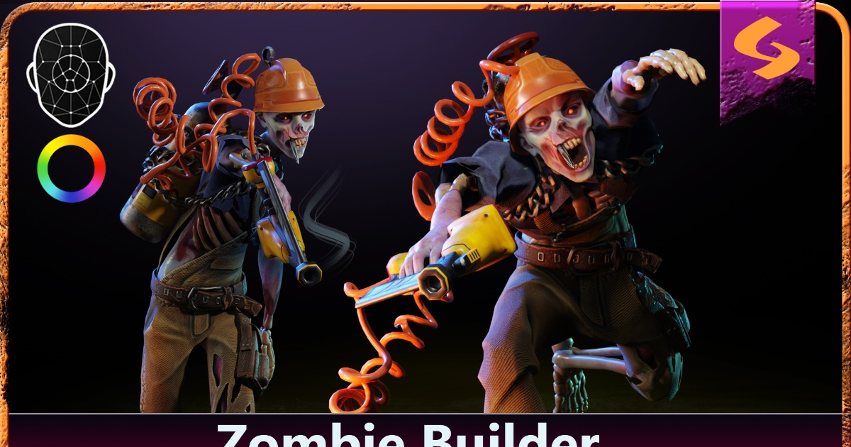 Zombie Builder with Nail Gun | Worker | 3D Characters | Unity Asset Store