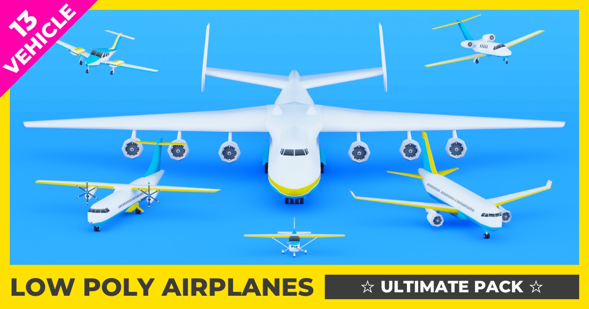 Low Poly Airplanes - Ultimate Pack | 3D Air | Unity Asset Store