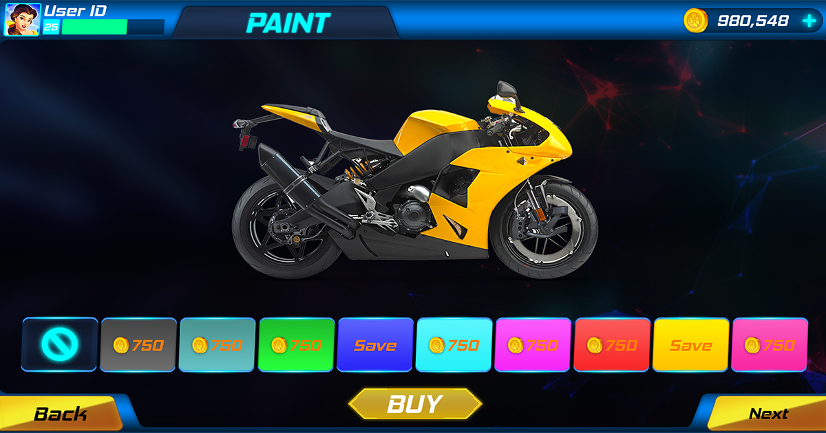 Bike Racing Graphics CxS (GUI Skin 7) | 2D GUI | Unity Asset Store