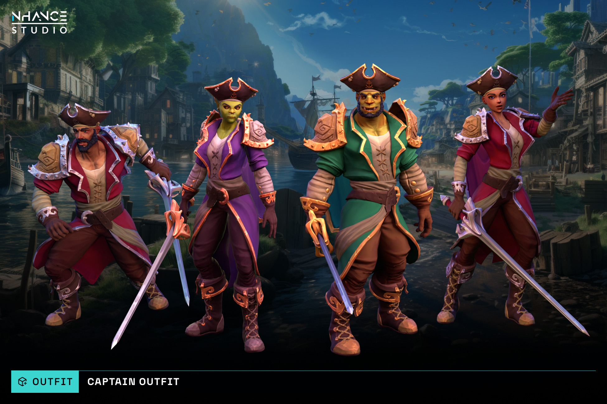 Stylized Pirate Captain Outfit | 3D Characters | Unity Asset Store