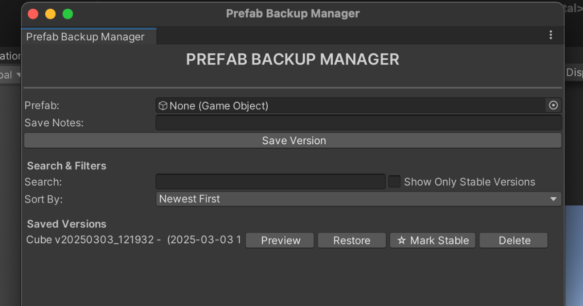 Prefab Backup Manager | Utilities Tools | Unity Asset Store