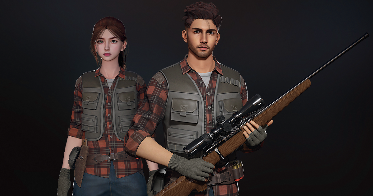 Lumberjack Hunter Male And Female Characters Characters Unity Asset Store