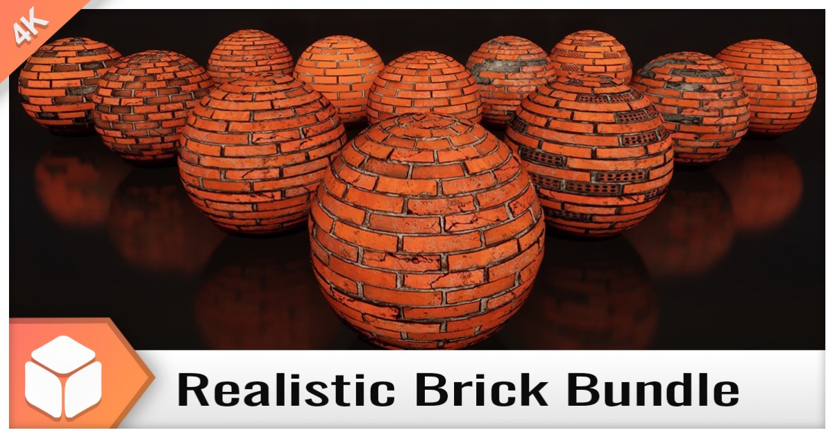 Realistic Brick Wall Materials - Customizable 4K PBR Shader Bundle Vol ...