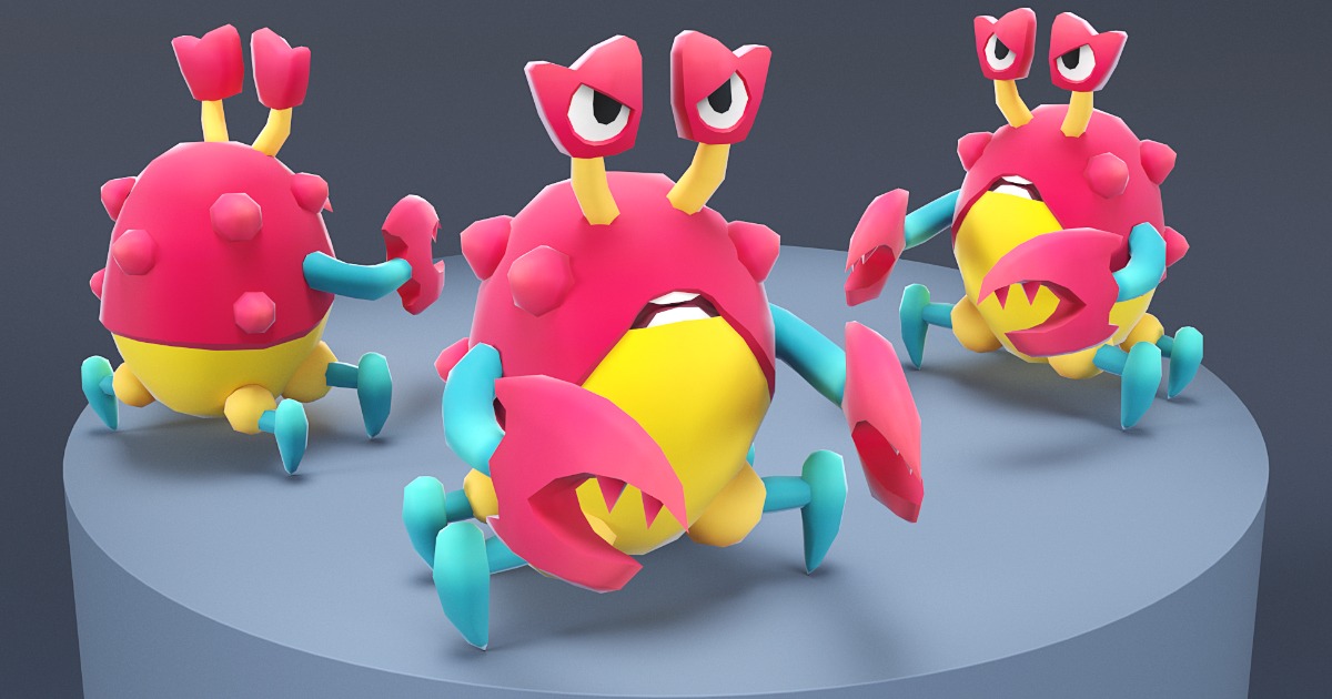 Cartoon Characters - Big Mad Crab Warrior | 3D Creatures | Unity Asset ...