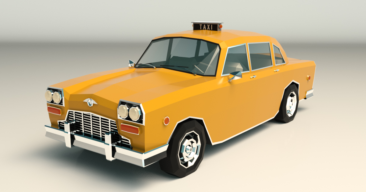 Low Poly Taxi Cab 01 | 3D Land | Unity Asset Store