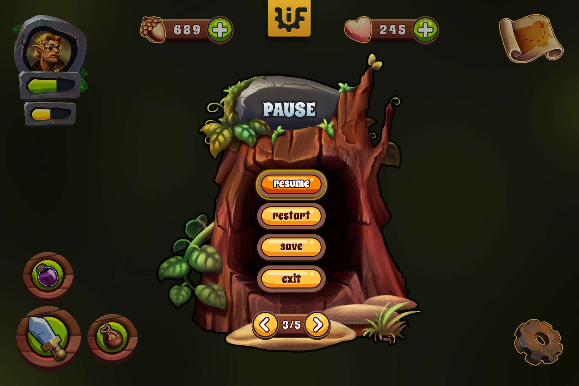 Elven Path Mobile UI Kit | 2D GUI | Unity Asset Store