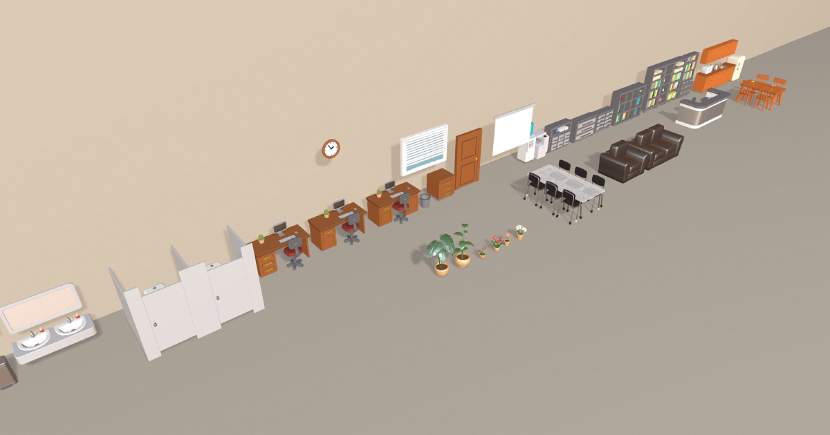 Cartoon office | 3D Interior | Unity Asset Store
