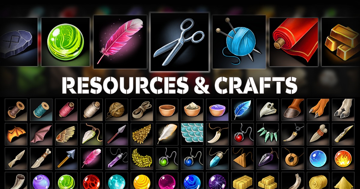 Resources and Craft - Icons | 2D Icons | Unity Asset Store