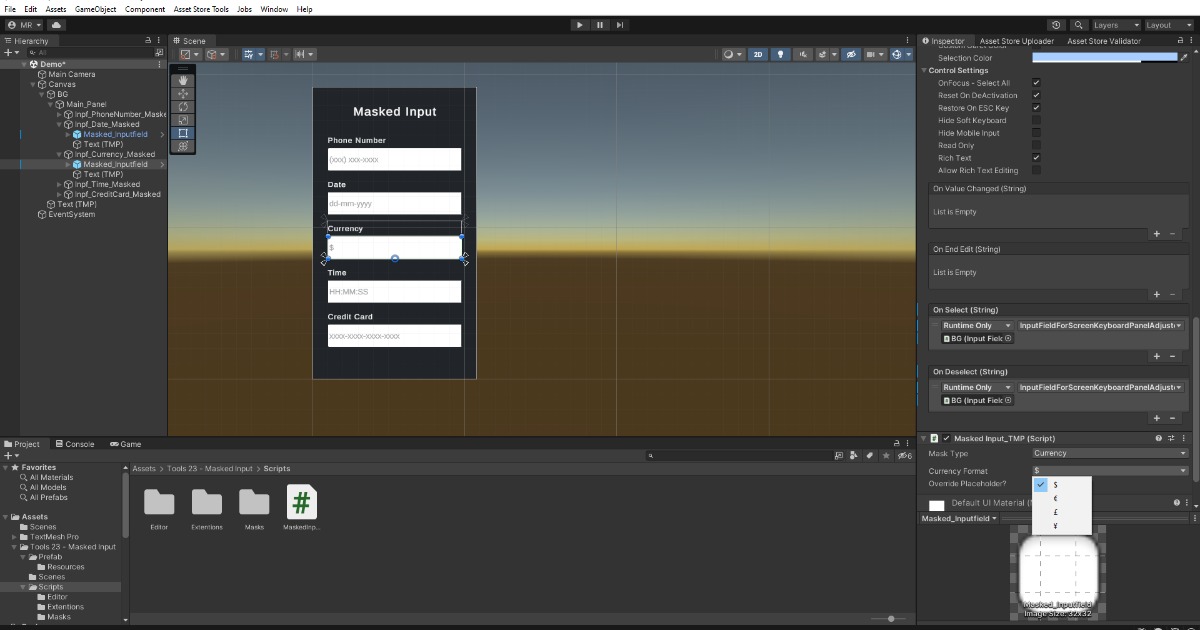 Tools 23 - Masked Input | GUI Tools | Unity Asset Store