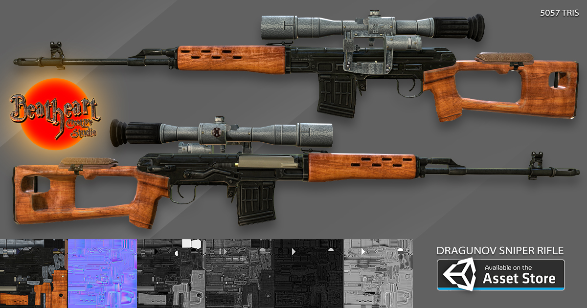 SVD Sniper Rhifle | 3D Guns | Unity Asset Store