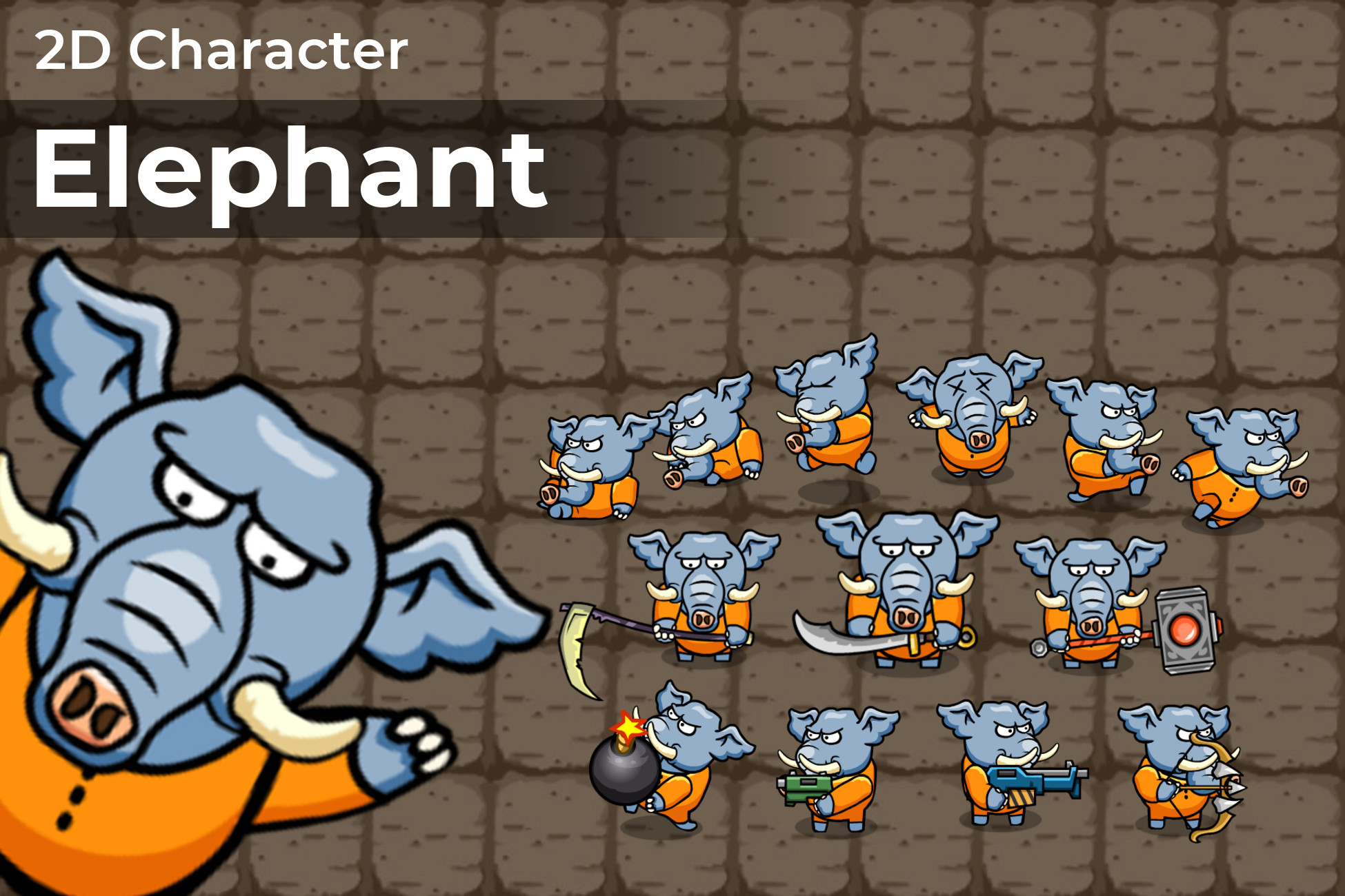 2D Character - Elephant | 2D Characters | Unity Asset Store