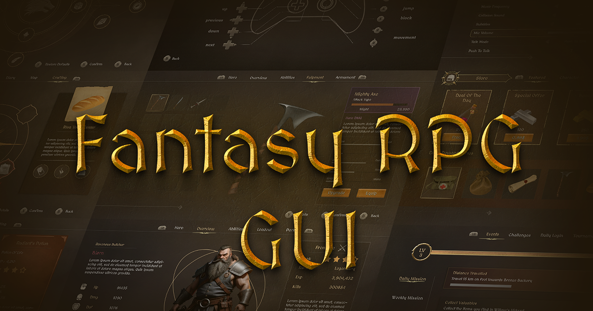 Fantasy RPG GUI | 2D GUI | Unity Asset Store