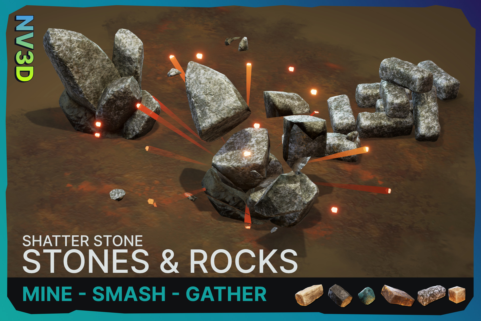 Shatter Stone: Stones & Rocks Resource Pack | 3D Props | Unity Asset Store