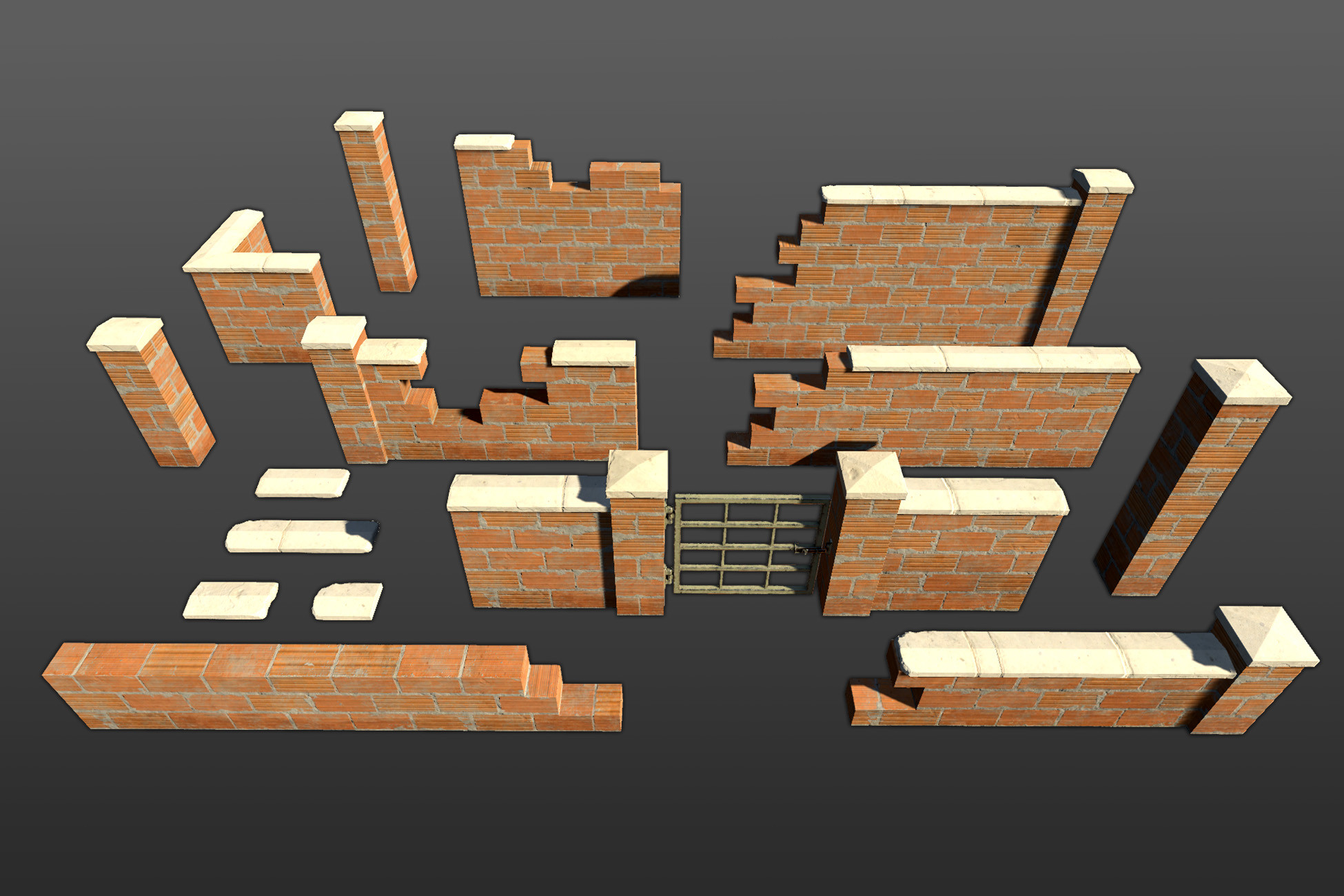 Red Block Wall Set | 3D Environments | Unity Asset Store