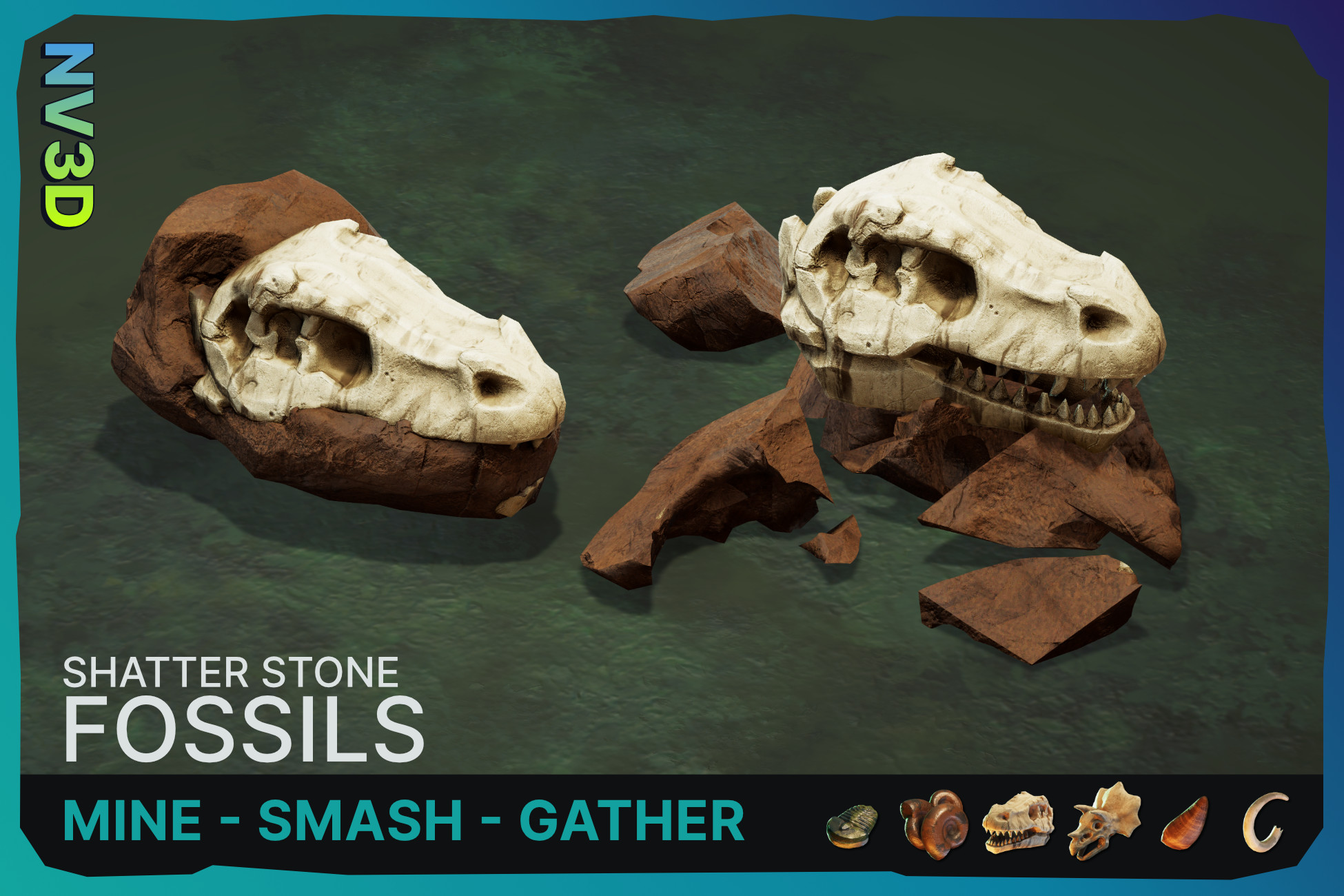 Shatter Stone: Fossils | 3D Props | Unity Asset Store