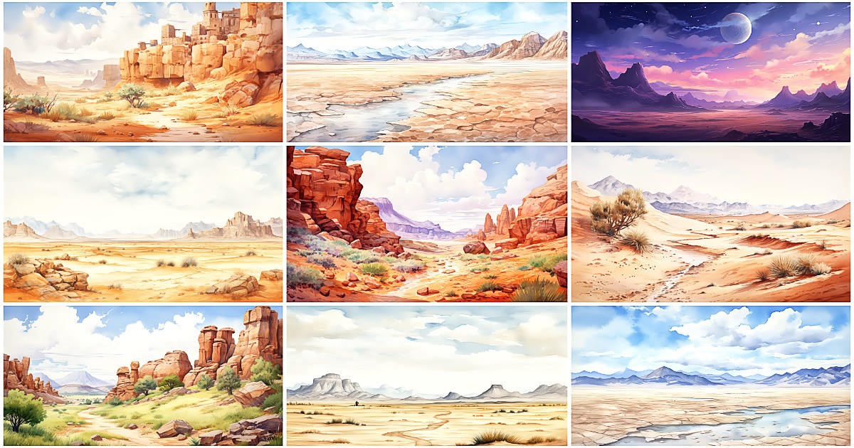 BACKGROUND - Watercolor Desert 2 | 2D Environments | Unity Asset Store