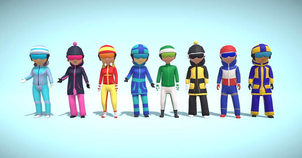 Hyper-Casual Cartoon People (Winter sports) | 3D Humanoids | Unity ...
