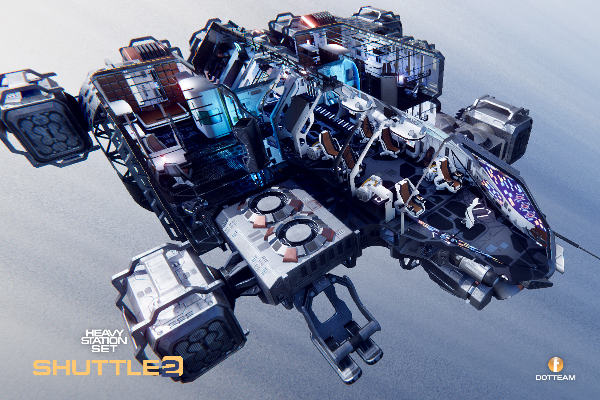 Sci-Fi Heavy Station Set SHUTTLE-2 | 3D Space | Unity Asset Store