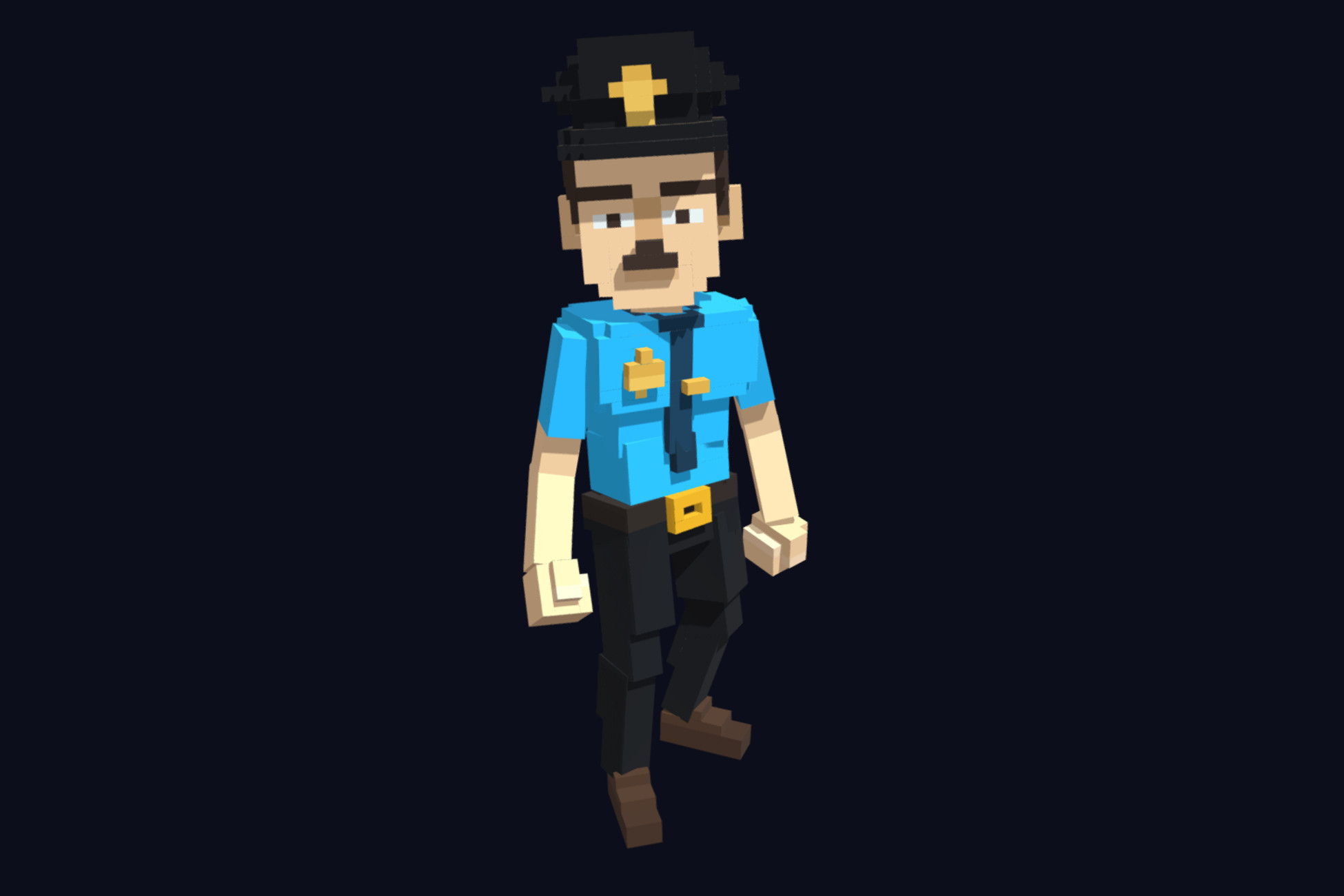 3d Voxel Model Policeman Character Characters Unity Asset Store
