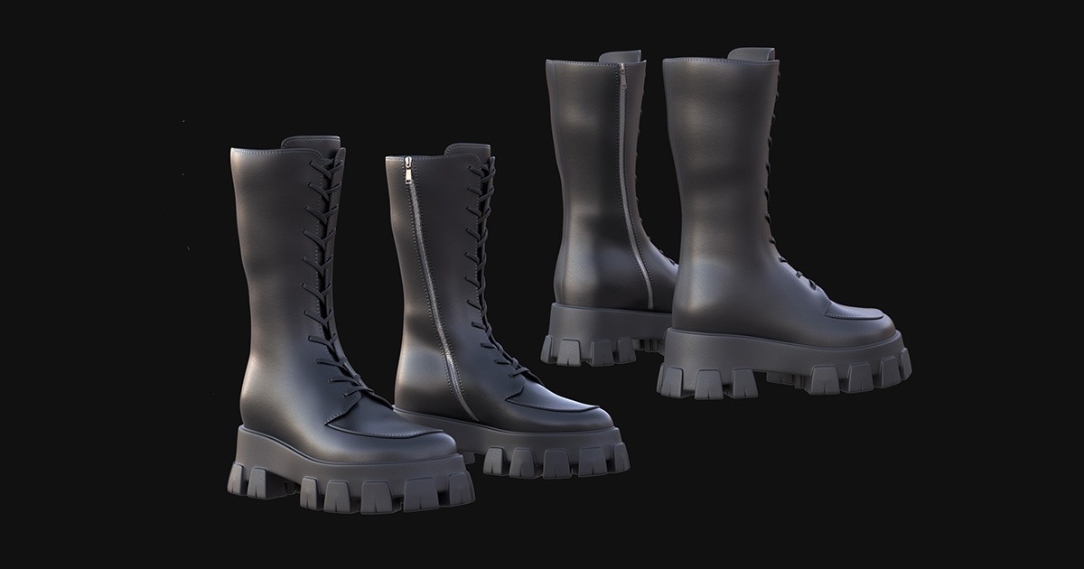 17 Boots - Male/Female - Rigged Humanoid Skeleton | 3D Characters ...