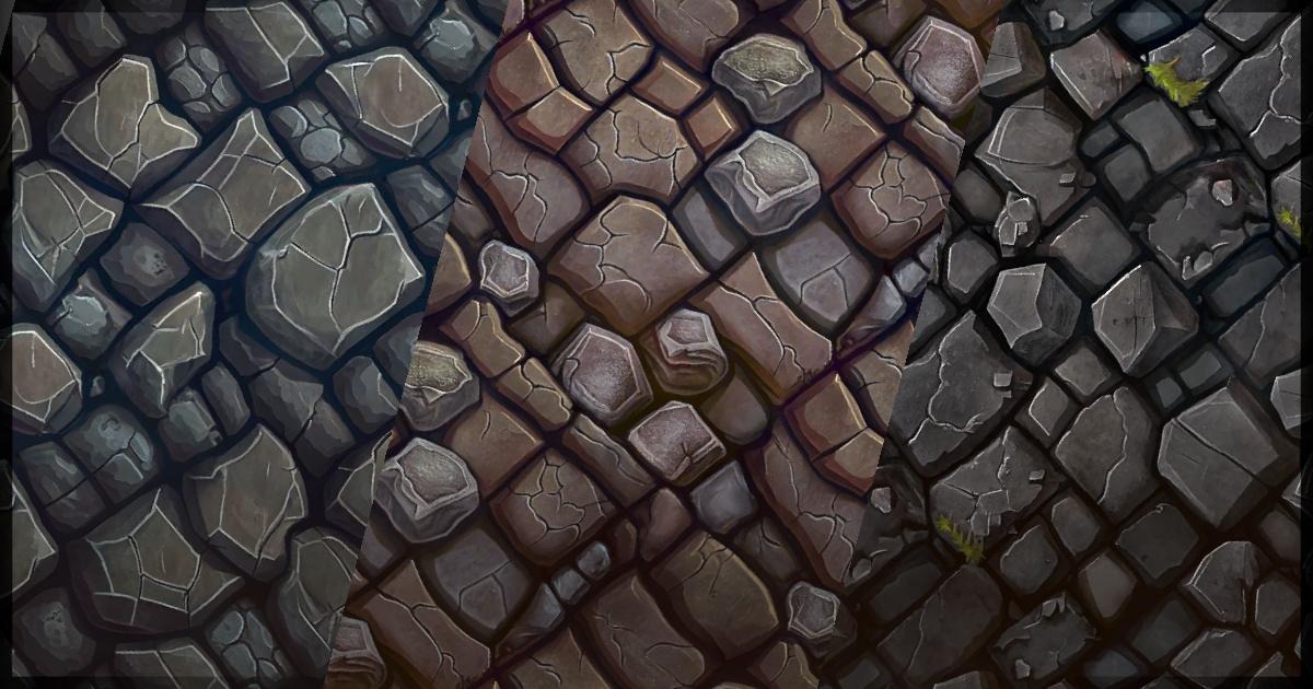 Dungeon Floor, Stone Road - 20 TEXTURES (Hand-painted, Tileable) #2 ...