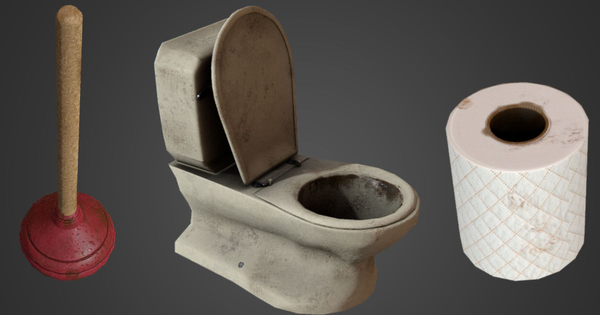 Toilet + Extras | 3D Props | Unity Asset Store