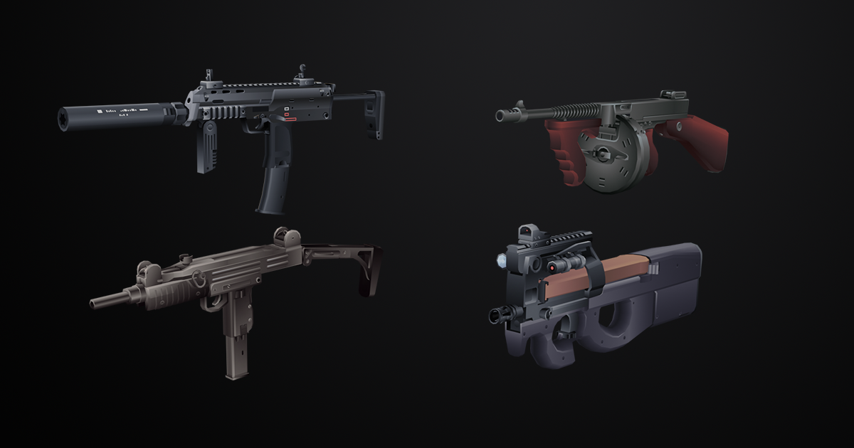 SMG OPS - Stylized Submachine gun Pack | 3D Guns | Unity Asset Store