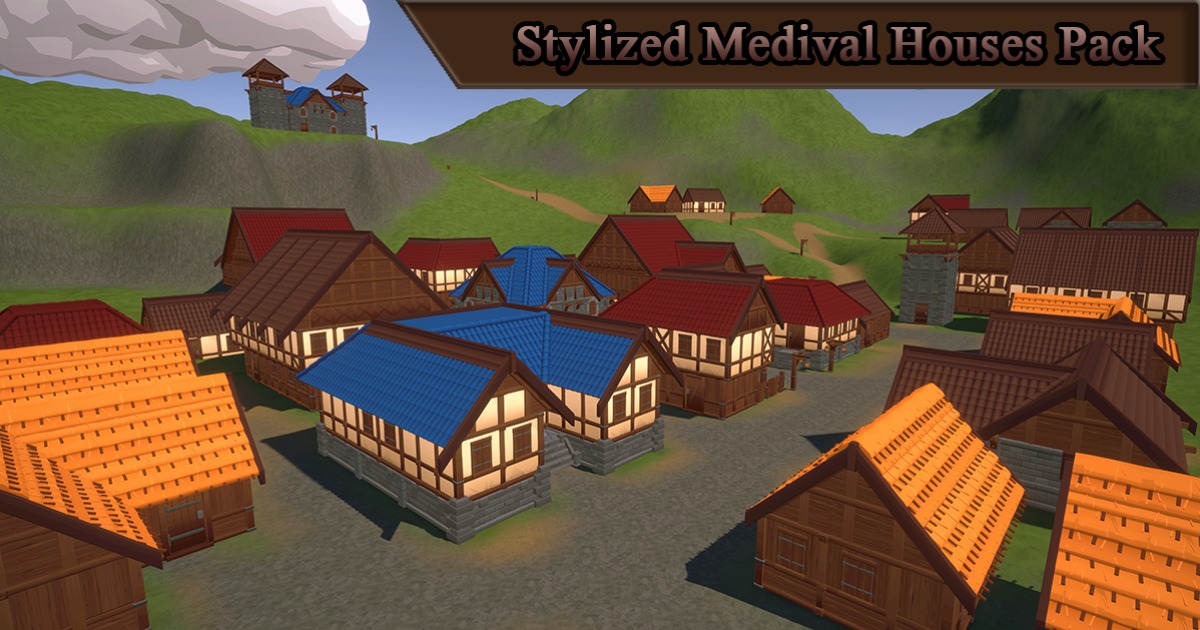 Stylized Medival Houses Pack | 3D Environments | Unity Asset Store