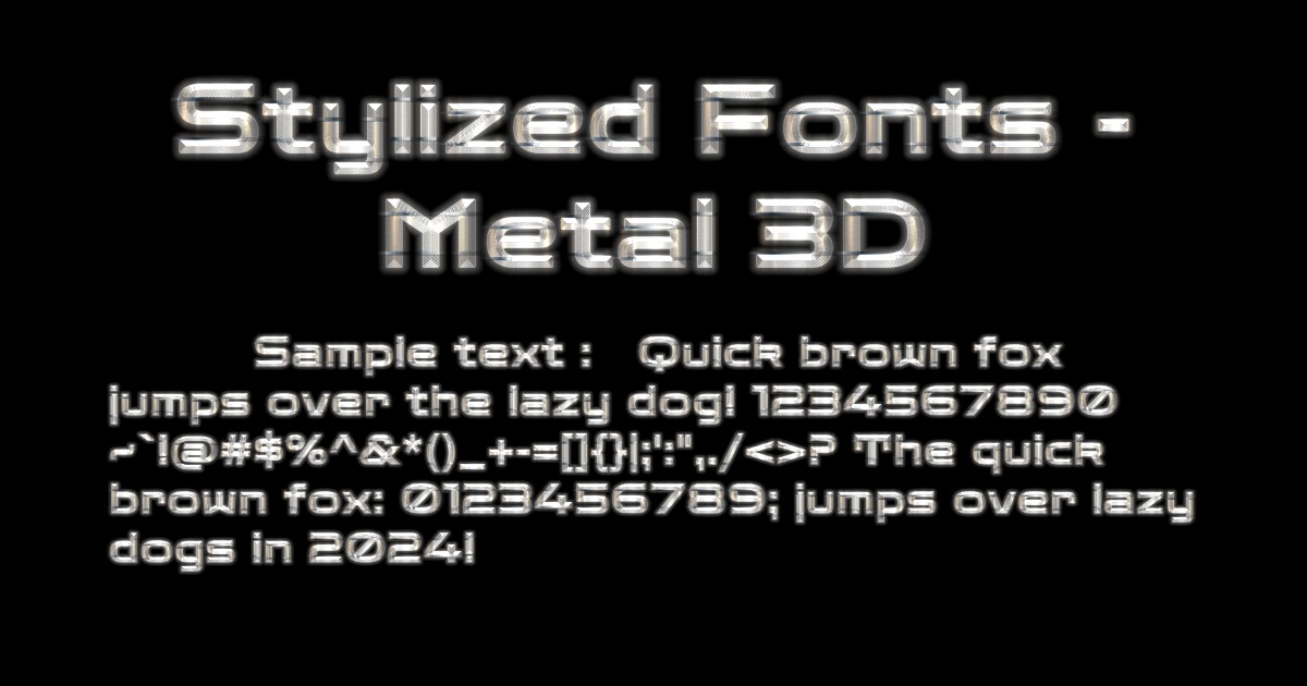 Stylized Fonts - Metal 3D | 2D Fonts | Unity Asset Store