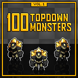 100 Topdown Monsters Vol. 1 - Pixel Art