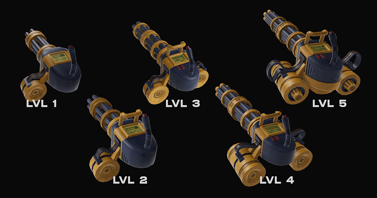 Stylized Sci-Fi Battle Minigun | 3D Weapons | Unity Asset Store