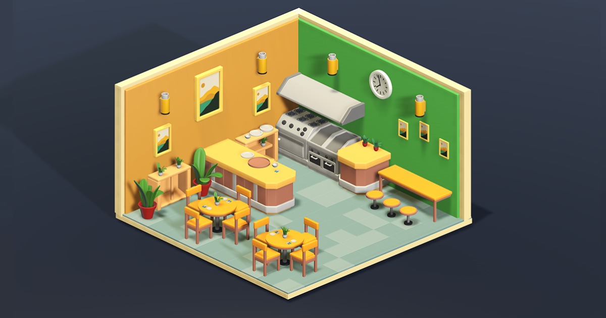 Restaurant - Simple Interior | 3D Environments | Unity Asset Store