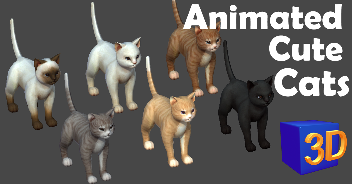 3D Animated Cute Cats | 3D 动物 | Unity Asset Store