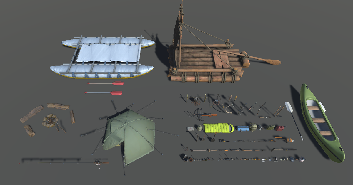 Survival pack - props, equipments and weapons | 3D Props | Unity Asset ...