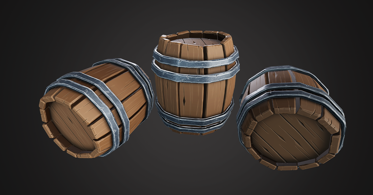 Stylized Wooden Barrel | 3D 道具 | Unity Asset Store
