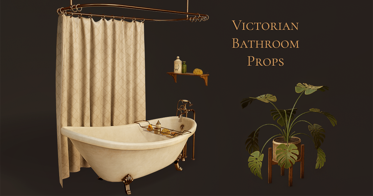 Victorian Bathroom Props | 3D Furniture | Unity Asset Store
