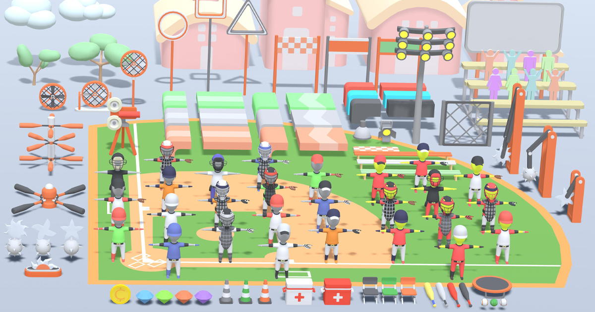 Hyper Casual Mega Baseball | 3D Characters | Unity Asset Store
