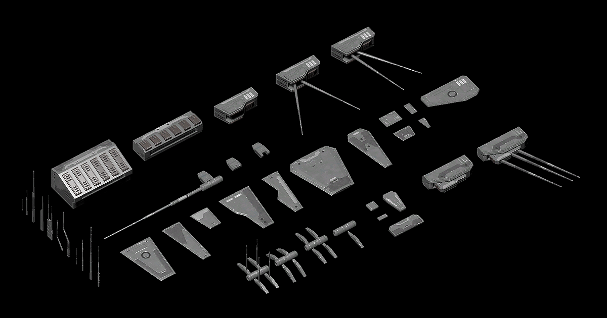 Scifi Spaceship Addon Spikes + Fins | 3D Space | Unity Asset Store