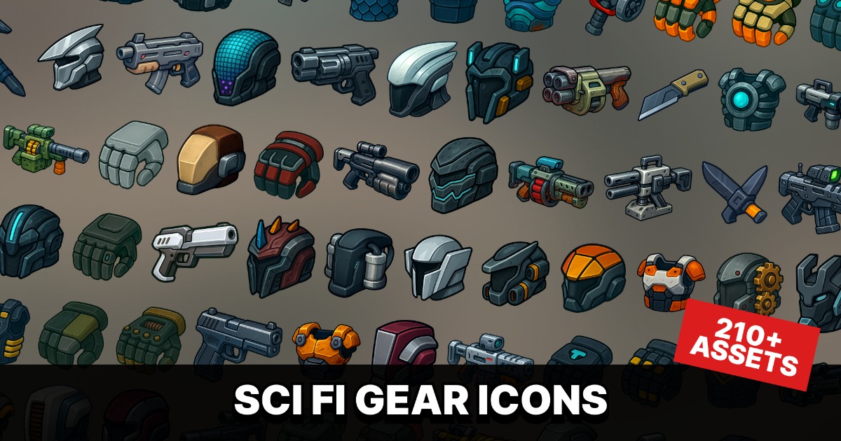 Sci Fi Gear Icons Futuristic Loadouts Combat Equipment Cyber RPG ...