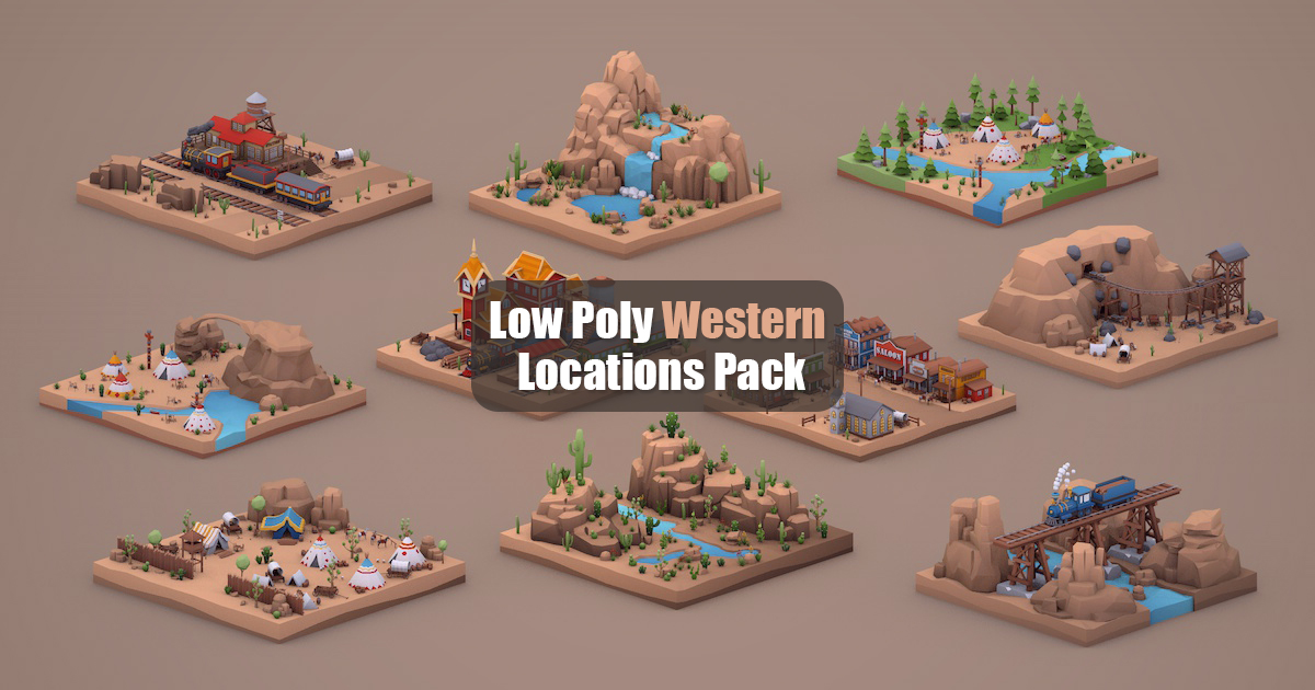 Low Poly Western Locations Pack | 3D Historic | Unity Asset Store