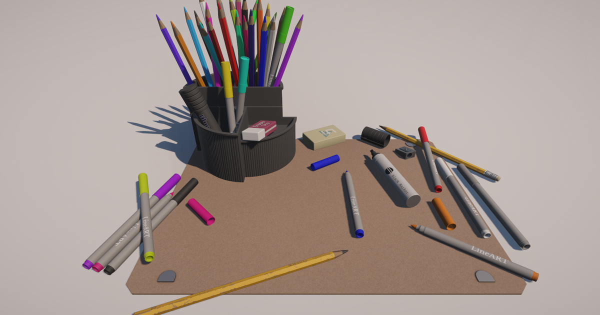 Ultimate Pencil and felt pen pack URP | 3D Props | Unity Asset Store