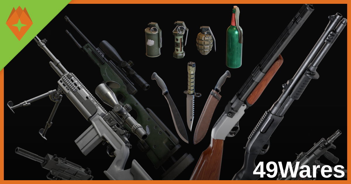 PBR Firearms Animated FPS Weapons - Pack 1 Complete Bundle | 3D Guns ...