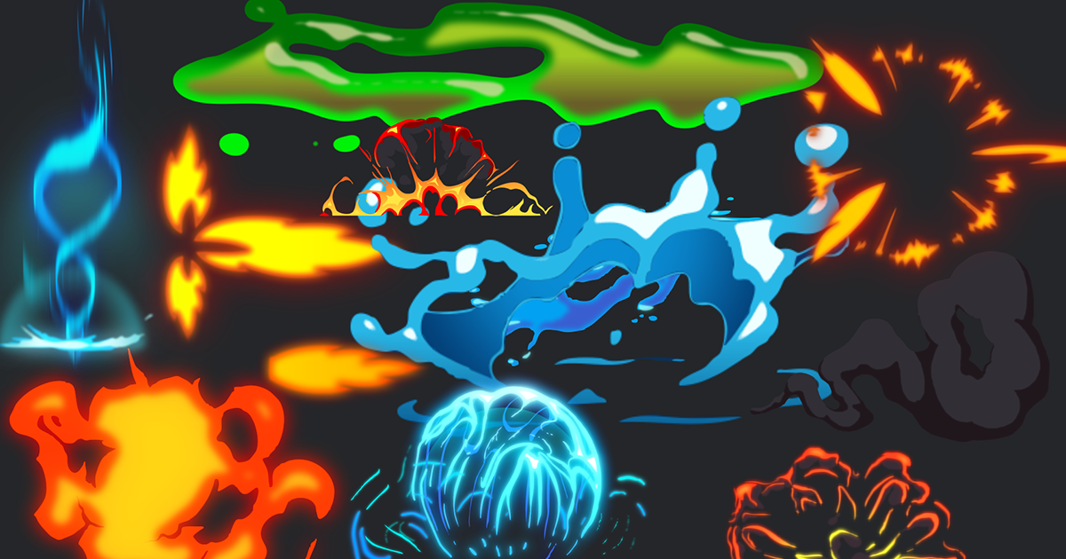 Cartoon Toon Effects Explosions Electric Fire Water Smoke Flashes ...
