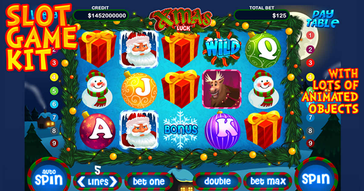 Xmas luck slot game assets | 2D テクスチャ＆マテリアル | Unity Asset Store